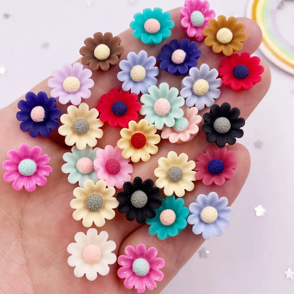 50pcs-Resin-Kawaii-Colorful-12mm-Flower-Gem-Flatback-Stone-Applique-DIY ...
