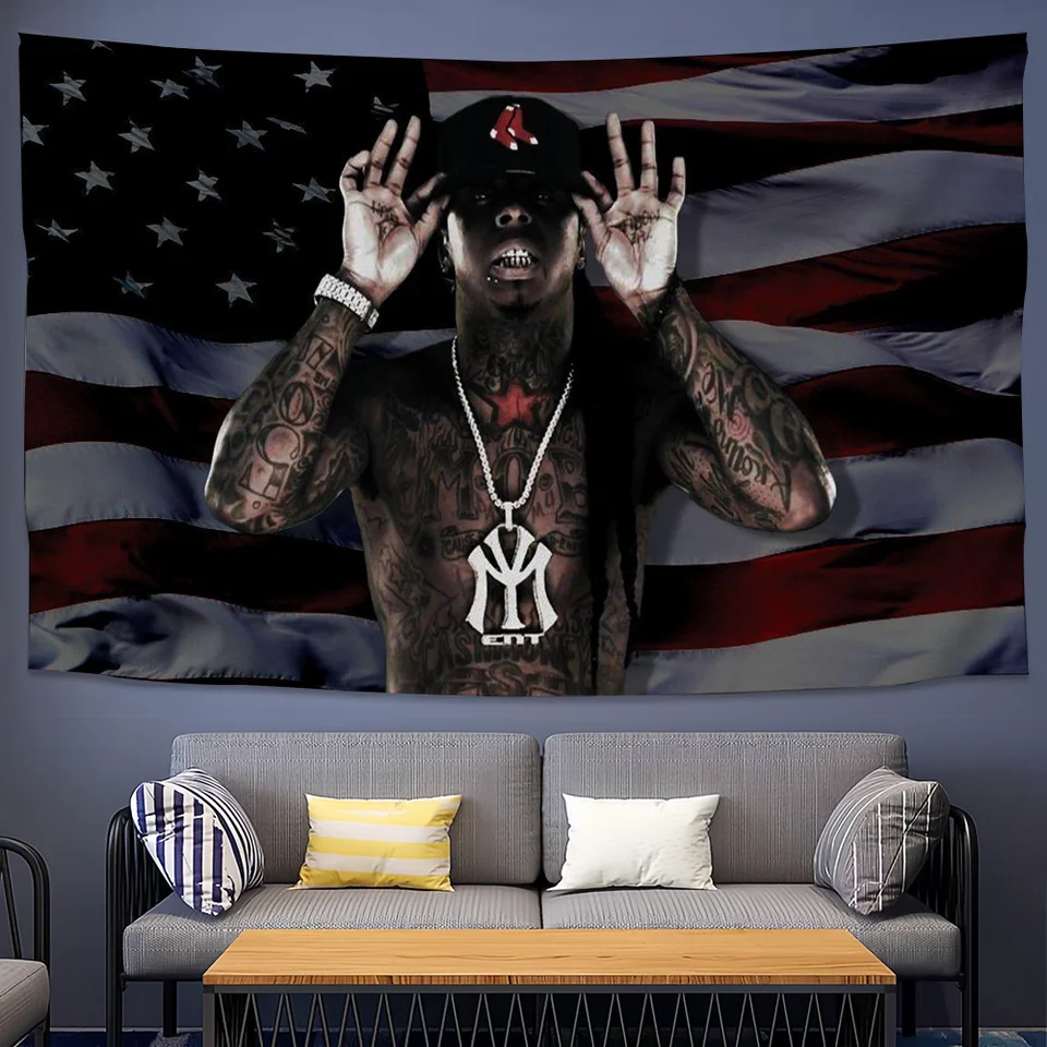 Drapeau Bleu De Lil Wayne Rapper Lil Wayne Flag For Art Science