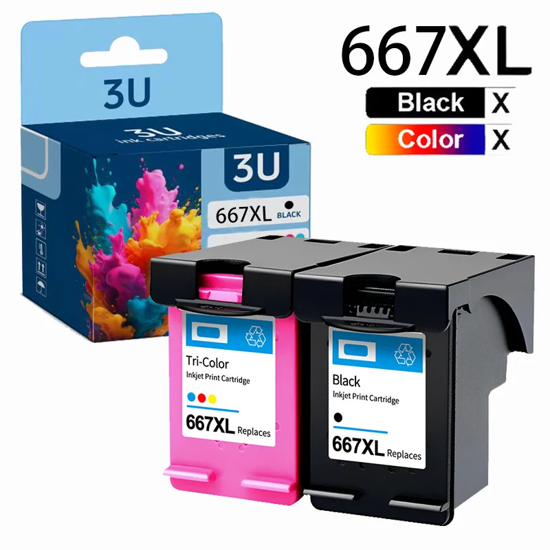 Cartucho-de-tinta-3U-667XL-para-impresora-HP-667-XL-para-HP667-HP ...