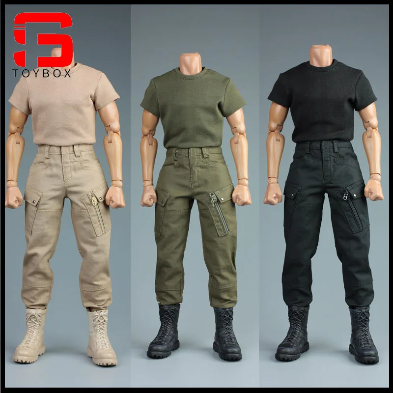 AFS-1-6-Scale-Male-Tactical-Clothing-Combat-T-shirt-Pants-Set-Model-Fit ...