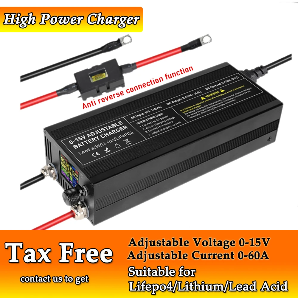 Battery Charger Lifepo4 14.6V 100A Adjustable Charger Lead Acid AGM Gel ...