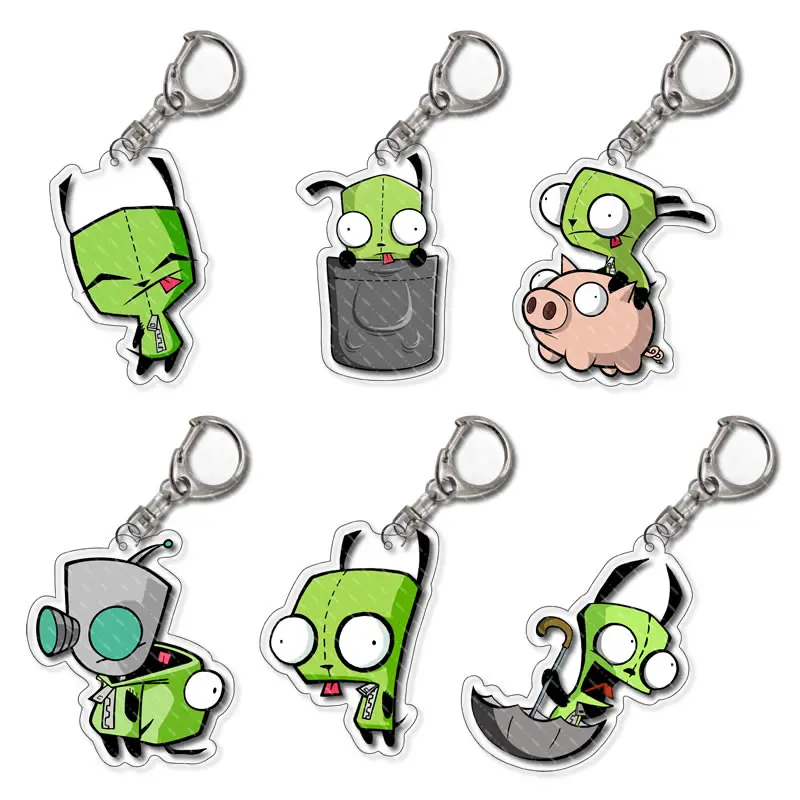 Invader-Zim-Keychain-Clear-Acrylic-Key-Chain-Pendant-Accessories ...