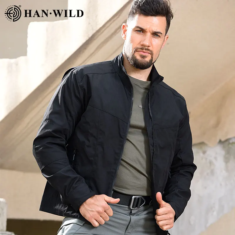 HAN WILD Vestes militaires pour hommes, Blouson aviateur à col montant ...