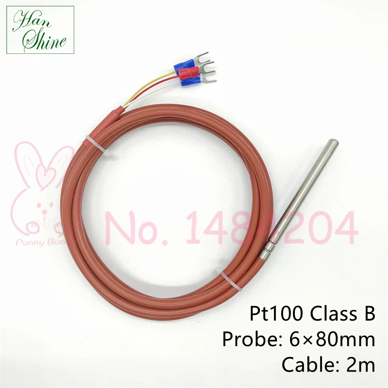 Pt100-RTD-Temperature-Sensor-6mm-80mm-Class-B-2m-Silicone-Cable ...