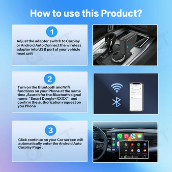 2024 Android Auto Wireless Carplay Adapter 2in1 Smart Dongle Carplay Ai ...