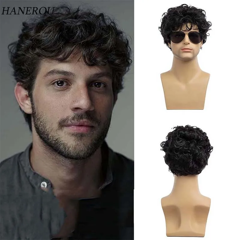 Men-Short-Curly-Wig-With-Bangs-Fluffy-High-Temperature-Fiber-Male-Wig ...