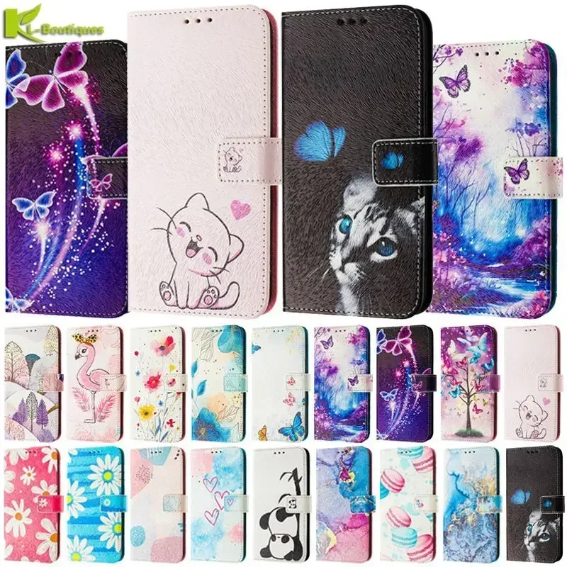 Flip Case on For BLU G95 G53 G64 G54 Funda Cartoon Painted Pattern ...