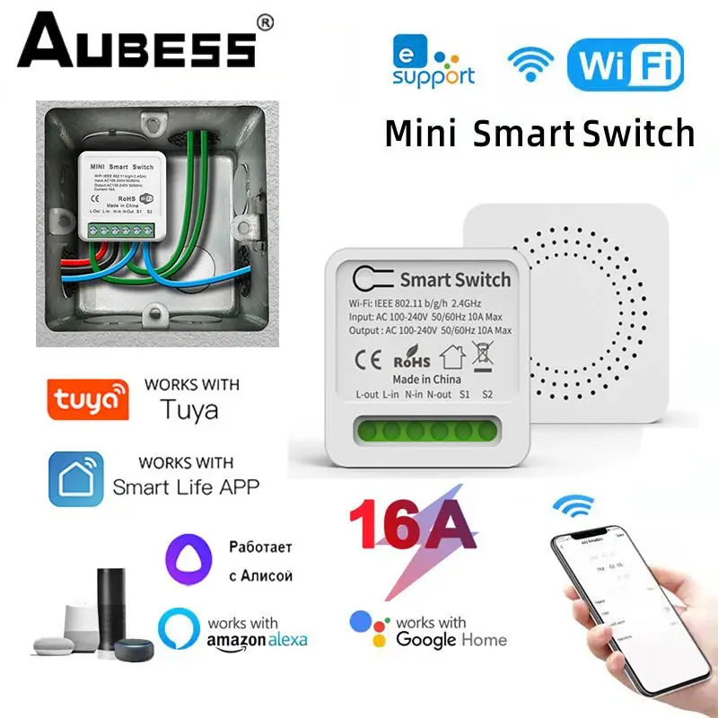 Tuya-WiFi-Mini-DIY-Smart-Switch-16A-Light-APP-Remote-Timing-Wireless-Control-Relay-Automation ...