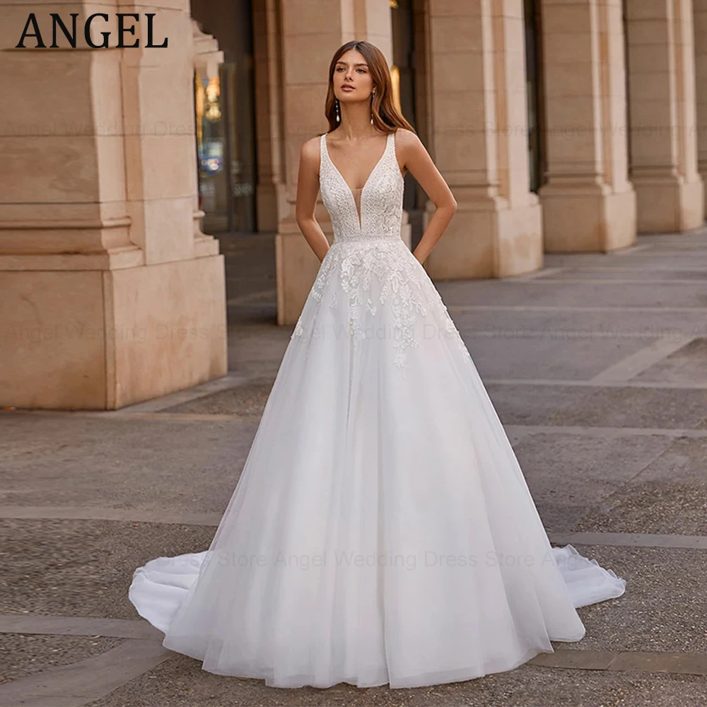 ANGEL-Vintage-Vestidos-De-Novia-A-line-Wedding-Dresses-Bridal-Gown ...