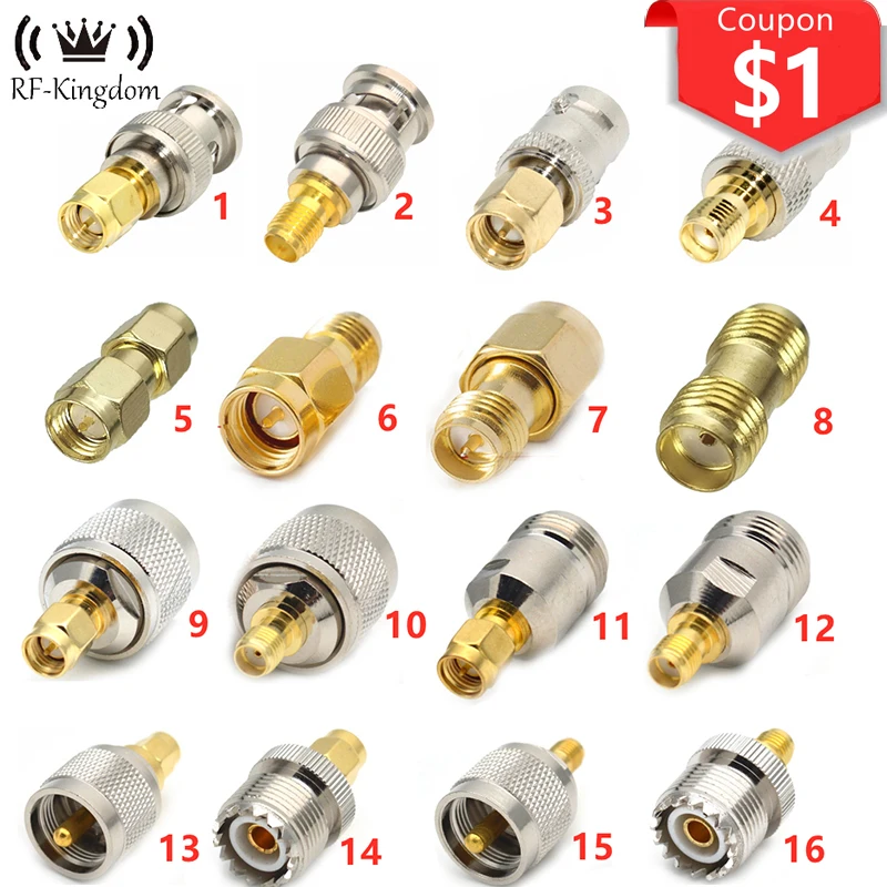 RF Connector SMA to SMA BNC UHF N Male Female Adapter RP SMA to PL259 SO239 Straight Copper ...