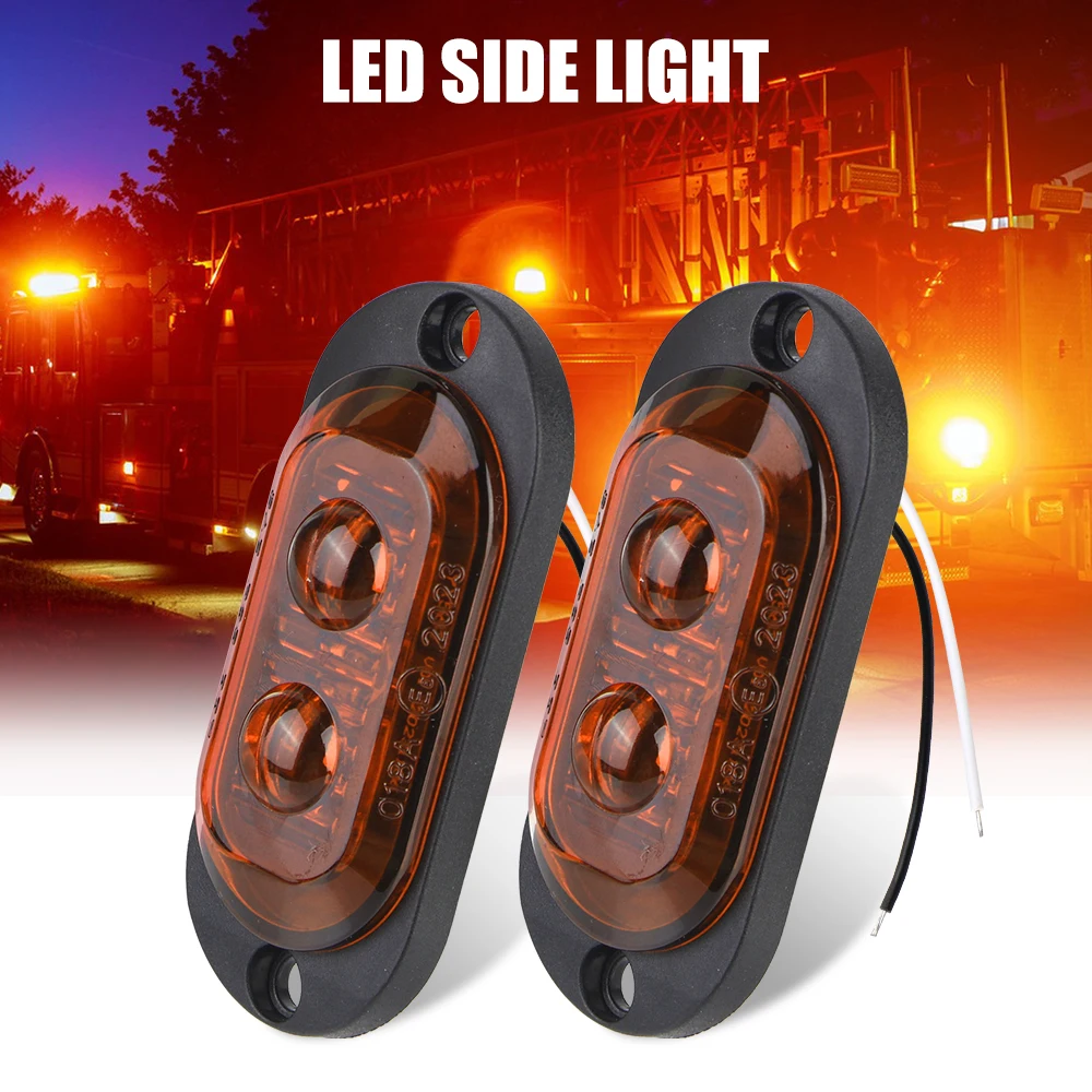 Car-Styling-2-LED-2pcs-Car-Side-Lamp-12V-24V-Trailer-Marker-Lights ...