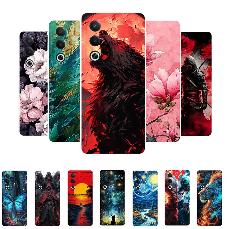 For-OPPO-A80-5G-Case-Flowers-Wolf-Soft-Silicone-Phone-Cover-for-OPPO ...