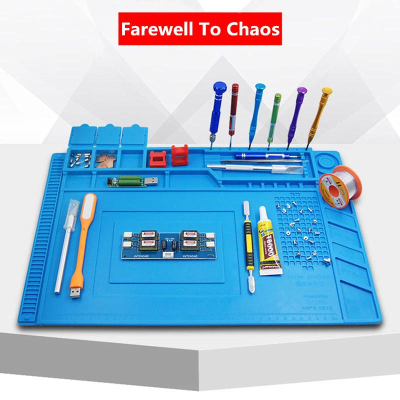 ESD Heat Insulation Working mat Soldering Station Iron Magnetic Phone ...