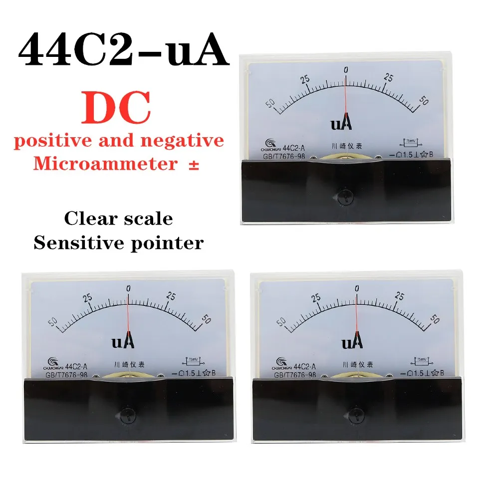 Microamper-metro-positivo-y-negativo-de-CC-44c2-instrumento-de-dos-v-as ...