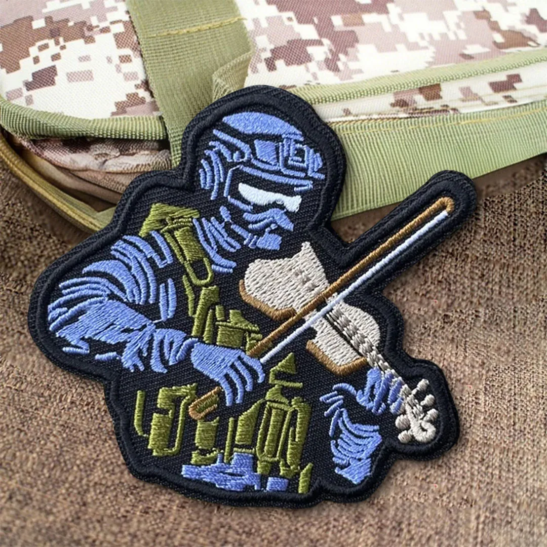 Violinist Soldier Tactical Patch Funnny Hook&Loop Embroidered Patches ...