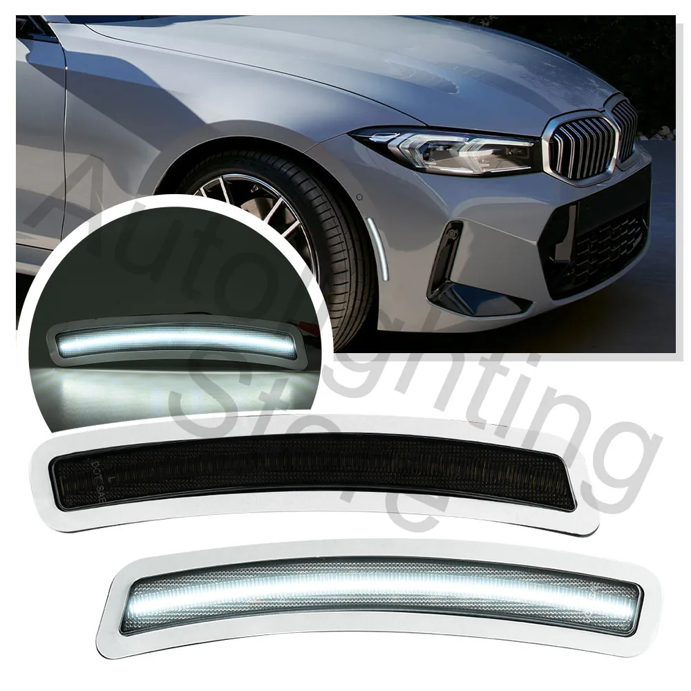 2X LED Front Bumper Reflector Side marker white Light Lamp for BMW 2 3 ...