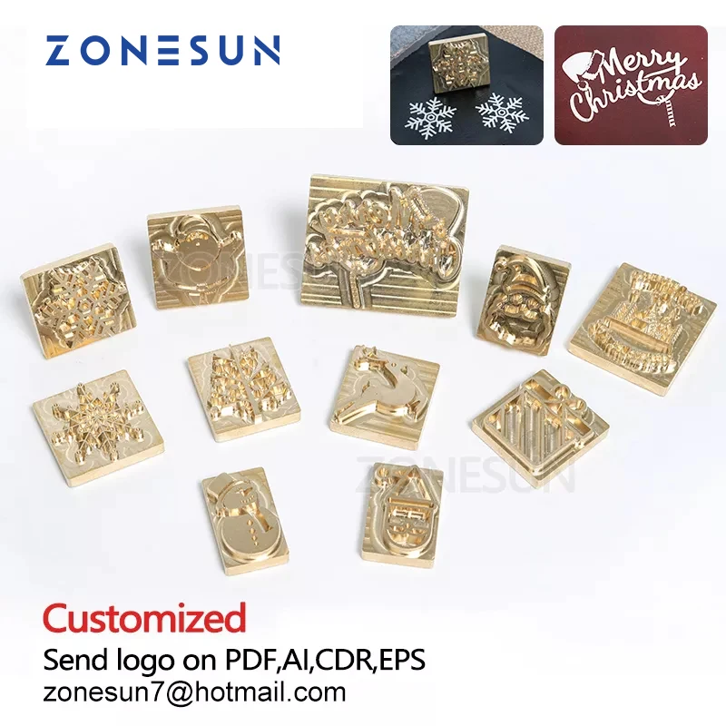 ZONESUN Custom Messing Logo Stempel Geschenk Dekoration Leder Stanzen ...