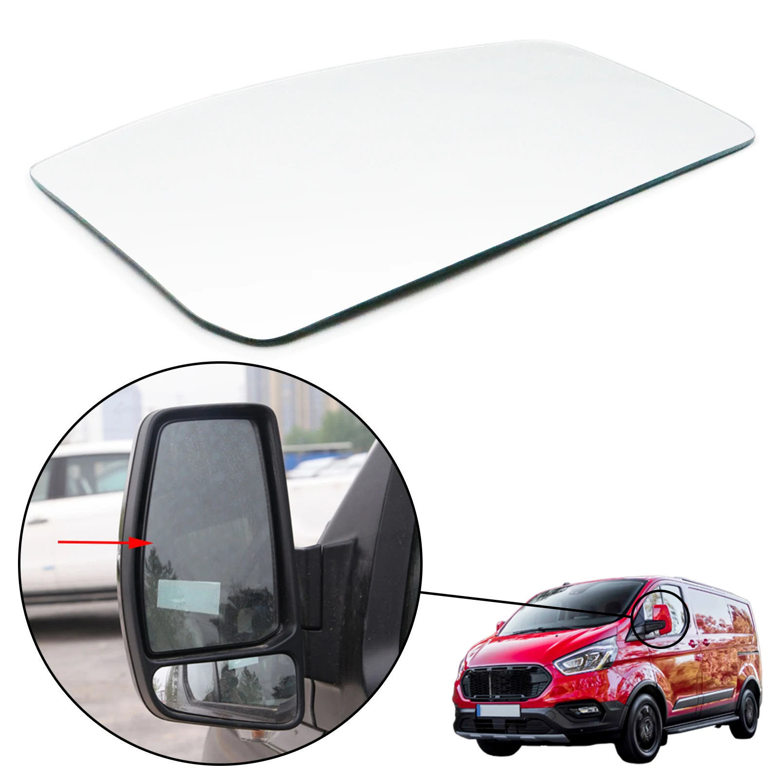 Left-Right-Side-Mirror-Glass-Stick-On-Self-Adhesive-Wide-Angle-For-Ford ...