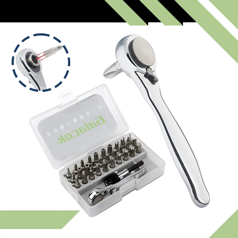 28/32 in 1 Mini Ratchet Wrench Set with Right Angle Offset 1/4" 72 ...