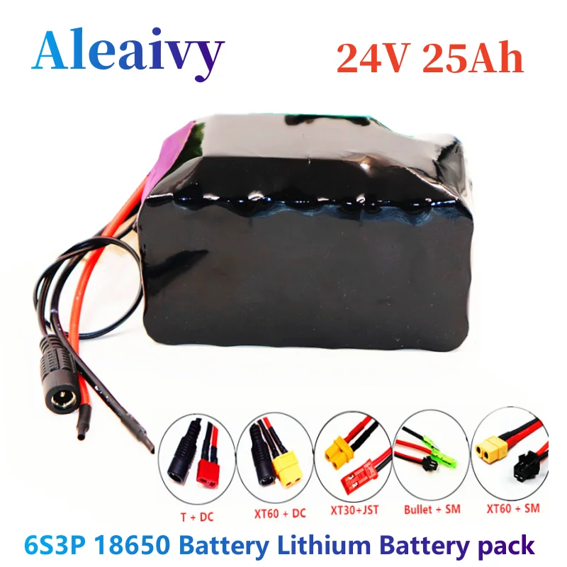 New 24V Battery 25Ah 6S3P 18650 Lithium Battery Pack 25.2v 25000mAh ...