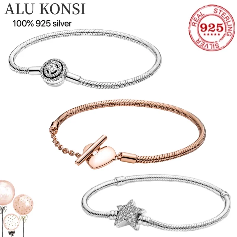 2021-new-Fit-Original-Real-925-Silver-authentic-pan-bracelet-For-Women ...