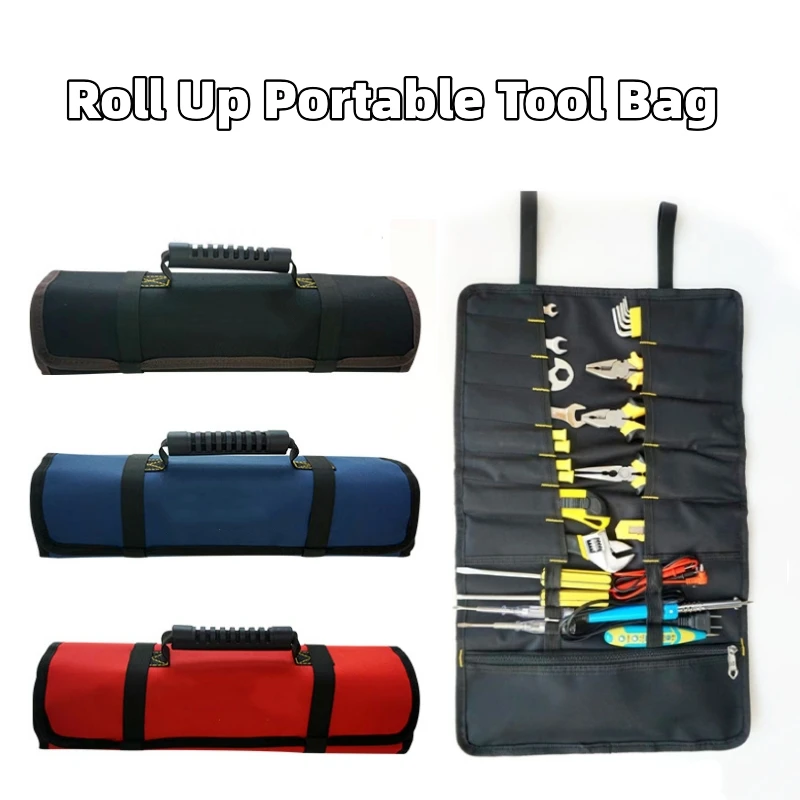 Multifunction Roll-up Tool Bag Folding Oxford Cloth Wrench Bag Portable ...