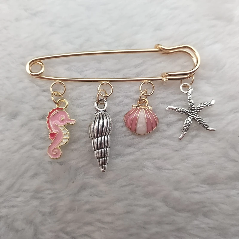 New-fashion-ocean-pin-cute-boy-girl-brooch-colorful-starfish-shell ...