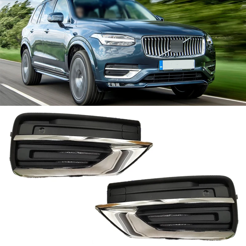 For-Volvo-XC90-2020-2021-Car-Front-Bumper-Fog-Lamp-Light-Trim-Cover ...