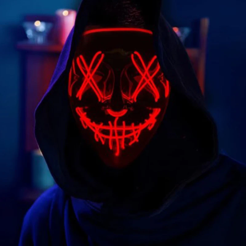 Halloween Neon Purge Mask Masquerade Mask Glow in the Dark Scary Mask ...