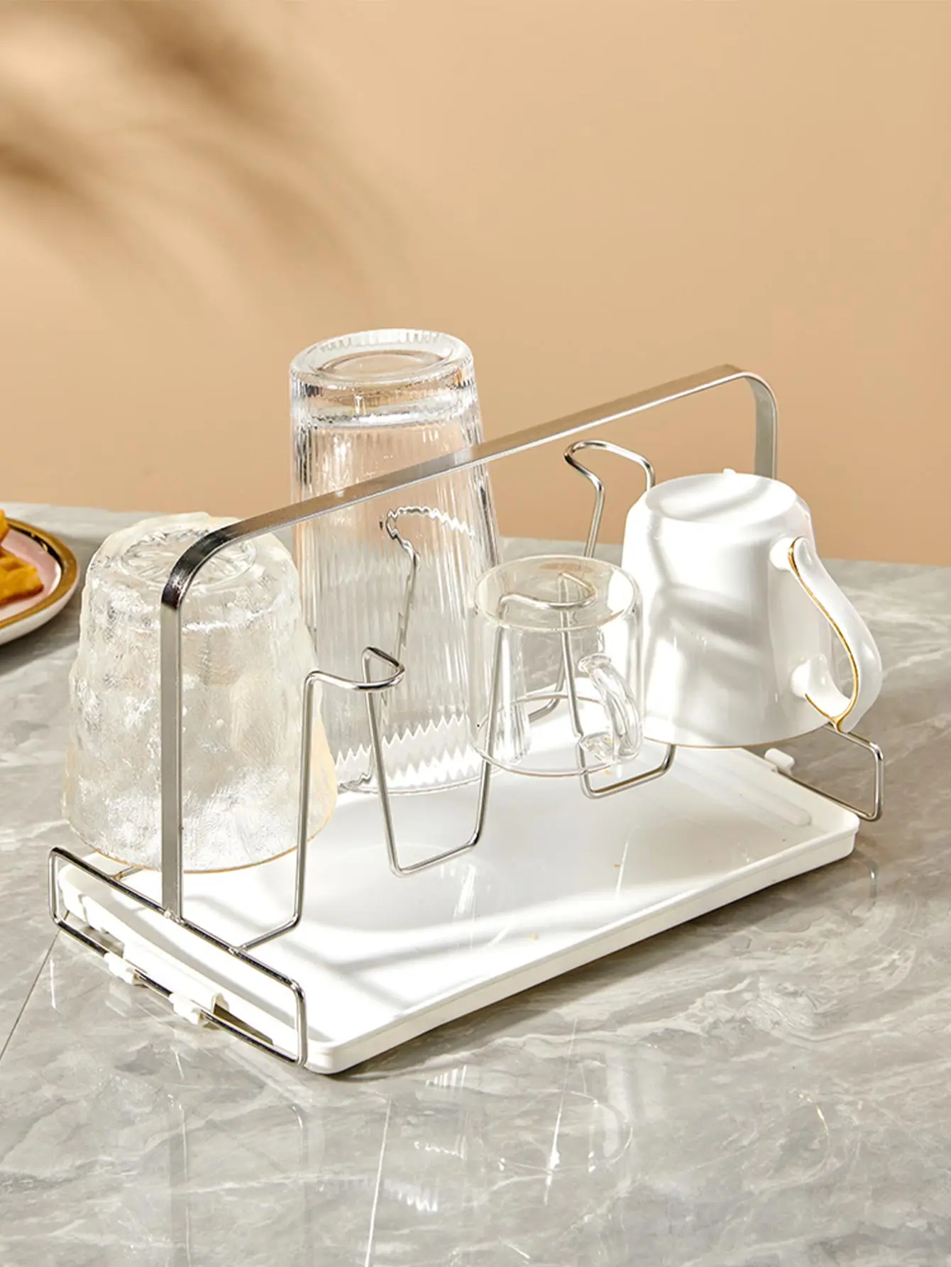 WORTHBUY-Glass-Cup-Storage-Rack-For-Water-Mug-Draining-Drying-Organizer ...