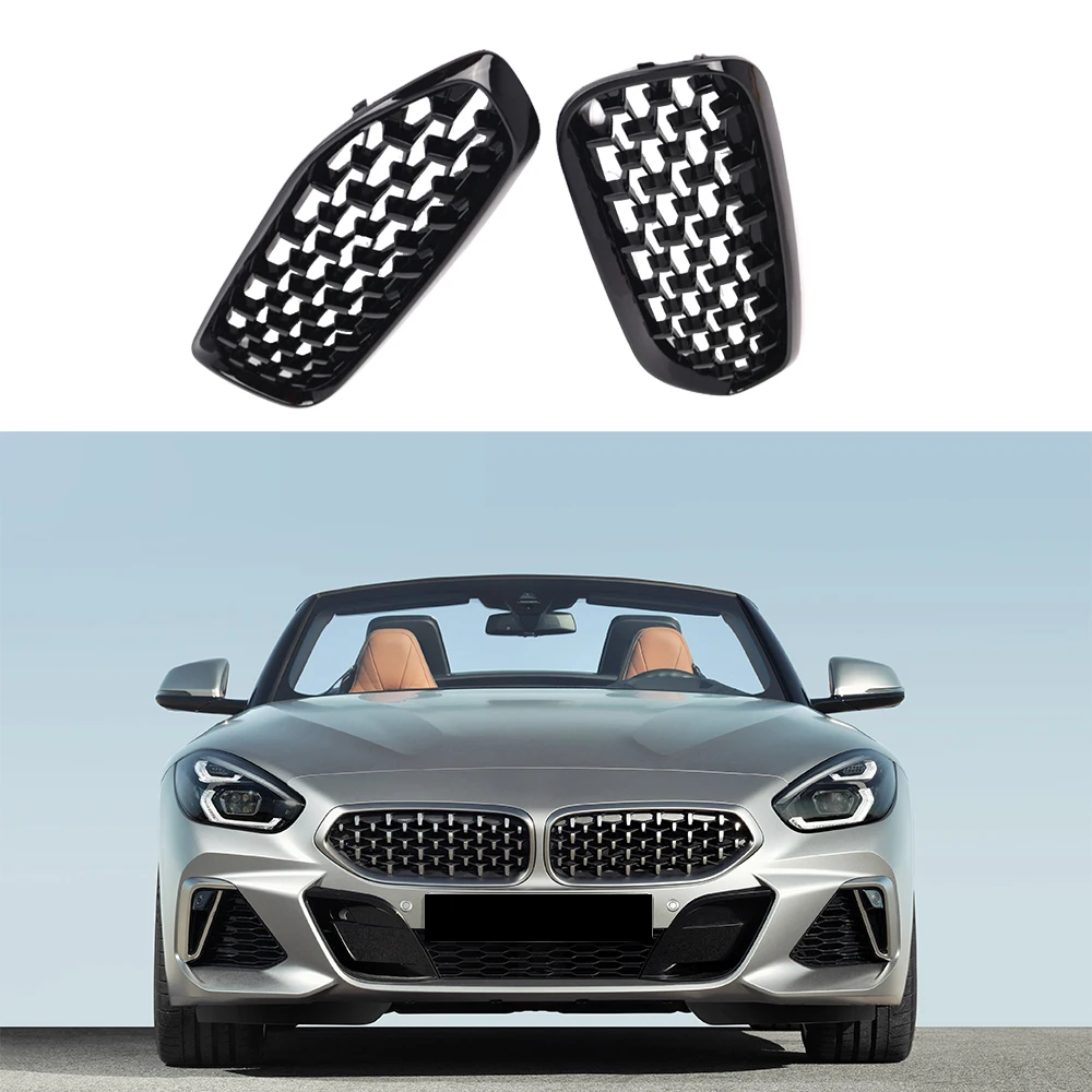 2PCS-Car-Kidney-Hood-Radiator-Grille-Diamond-Styling-Front-Bumper ...