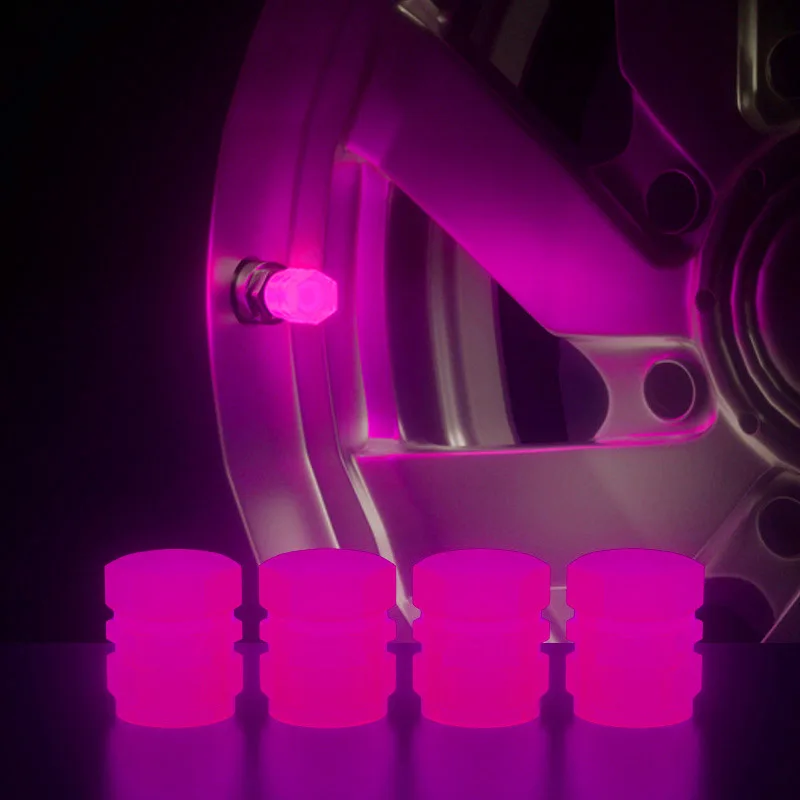 Car-Pink-Red-Luminous-Tire-Valve-Cap-Motorcycle-Bike-Wheel-Hub-Glowing ...