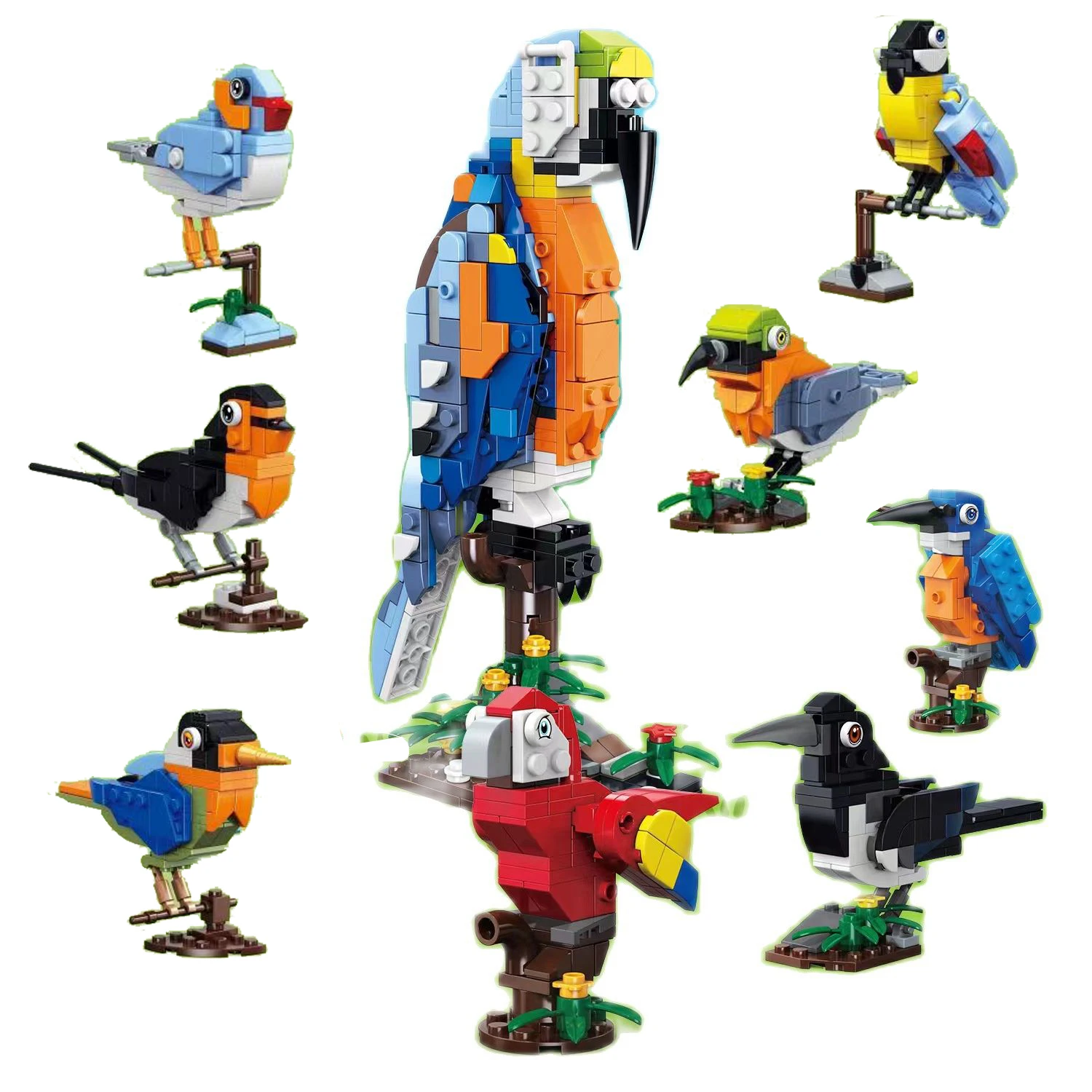 8in1-Creative-Lovely-Birds-Parrot-Building-Blocks-Animal-2in1-Fish ...