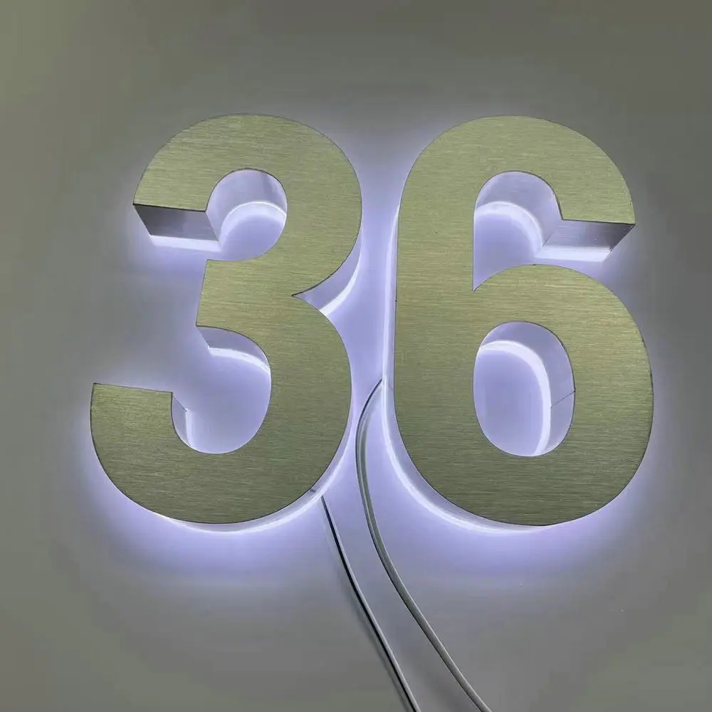 Custom-led-house-numbers-waterproof-stainless-steel-led-door-plate-3D ...