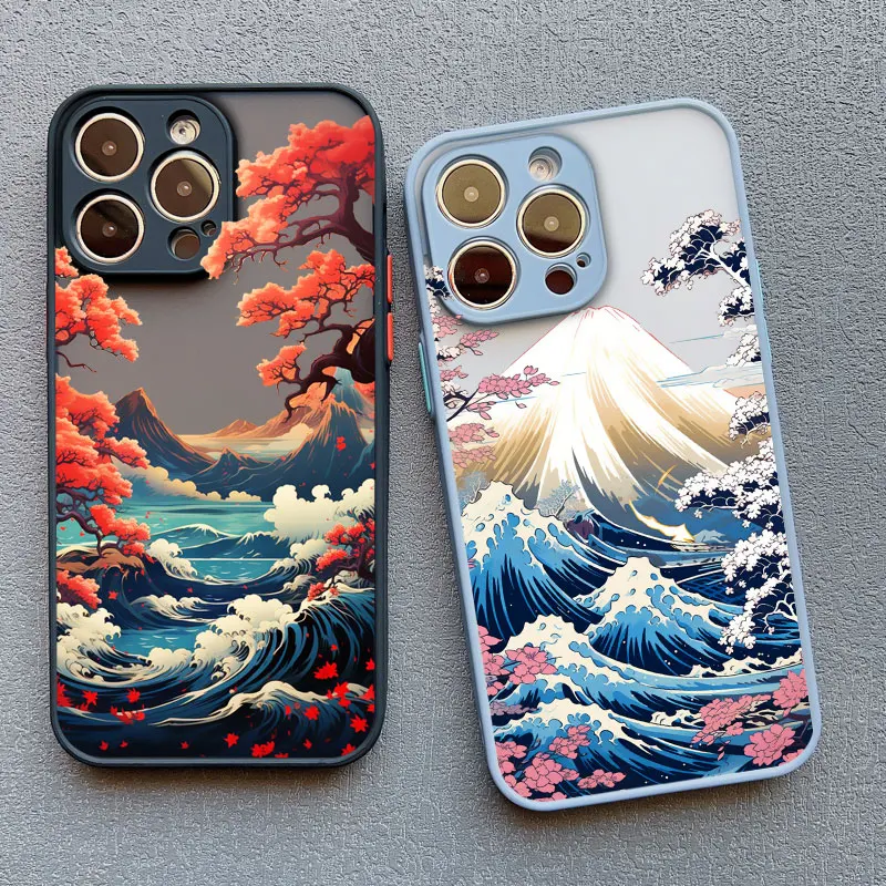 Japanese Mount Fuji Wave Landscape Phone Case - Premium Back Cover for ...