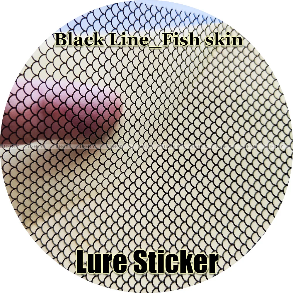 Black Line Fish Skin, 12pcs Jig and Lure Sticker, Fishing, 15cm x 9cm
