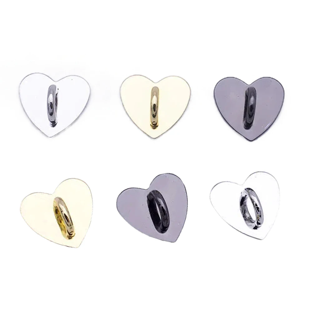 5Pcs Self Adhesive Metal Flatback Heart Sticking Phone Pendant Holder ...