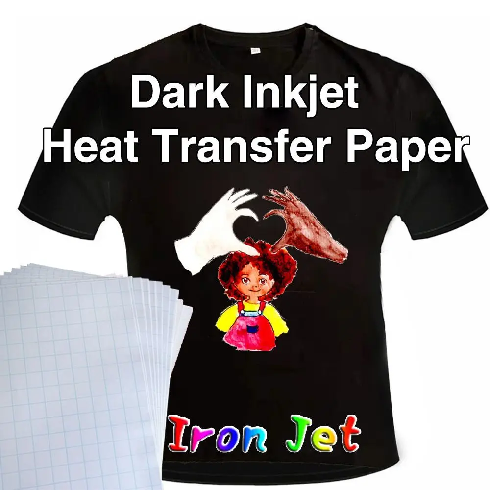 5Pcs A4 Light Dark Cotton Cloth DIY Iron Heat Press Print Paper T-shirt ...