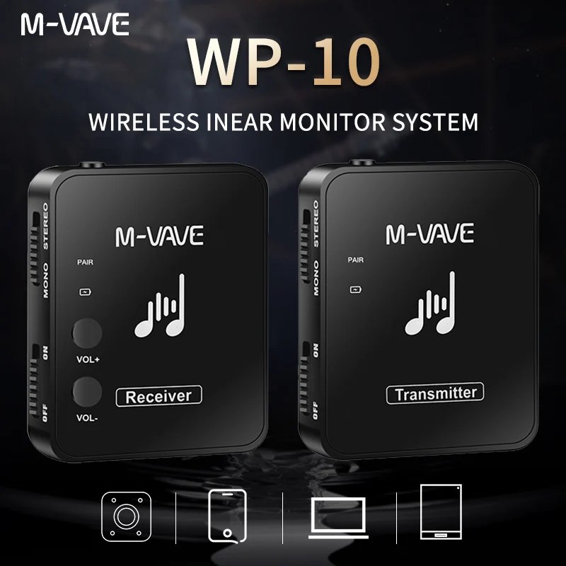 M-vave Cuvave WP-10 2.4G Wireless Earphone Monitor Rechargeable ...