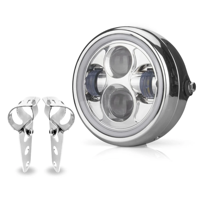 12W 6.5Inch Round LED Projection Headlight Motorcycle Electric Bike LED ...