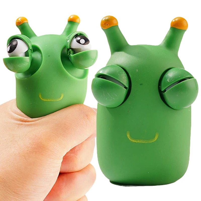 Funny Eyeball Burst Squeeze Toy Green Eye Caterpillar Pinch Toys Adult ...