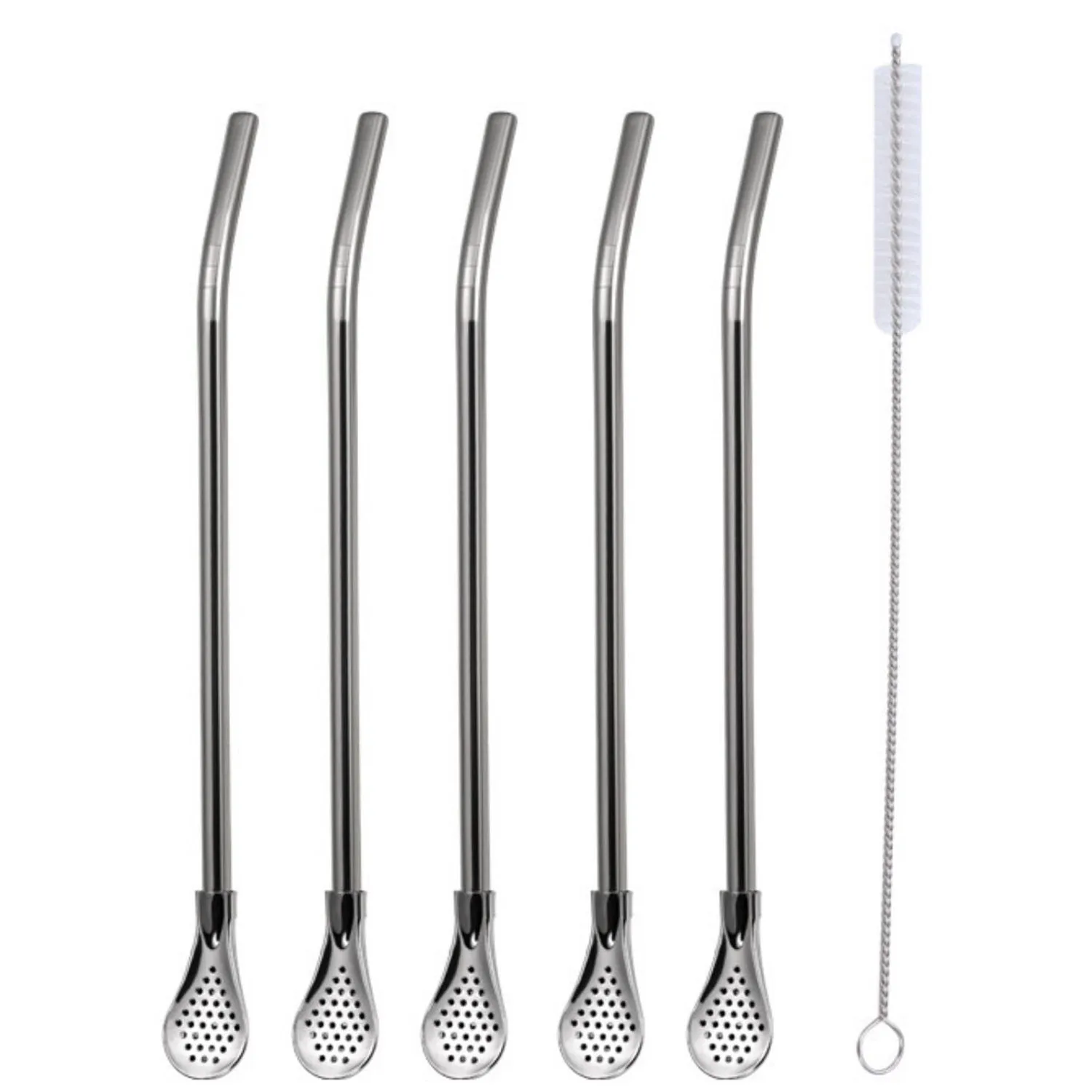 Reusable Metal Straws With Filter Stirring Spoon Great For Tea,Coffee ...