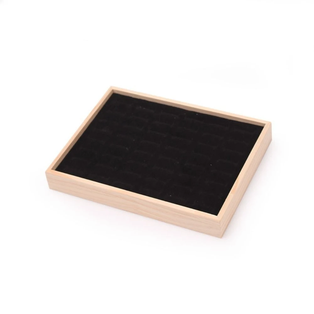 48 Grids Wood Rings Tray Exquisite Ear Studs Case Earrings Display Tray ...