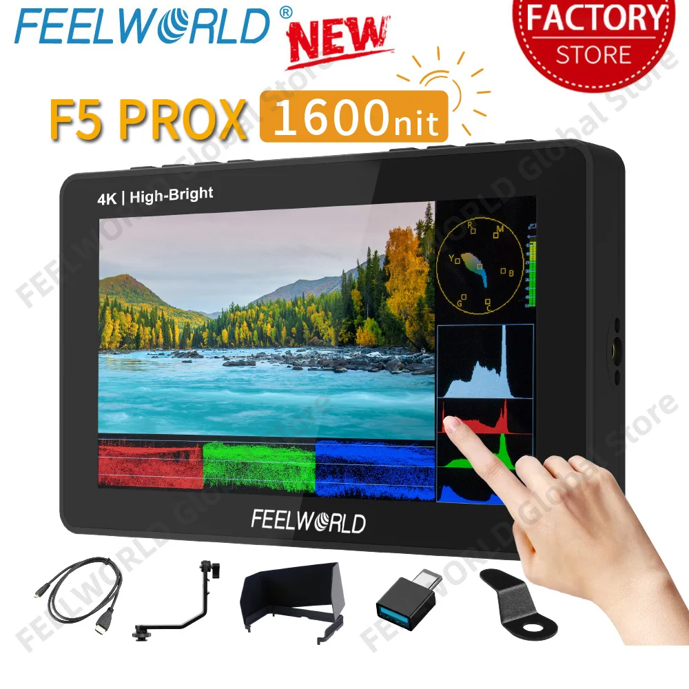 FEELWORLD F5 PROX 5.5 Inch 1600nit Touch Screen DSLR Camera Field ...