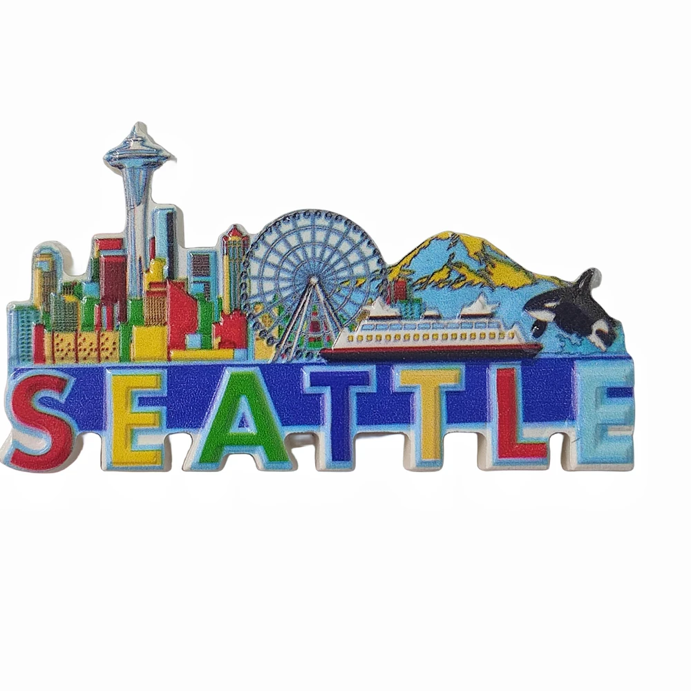 Seattle USA 3D Landmark Fridge Magnet Souvenir Gift,Resin Handmade ...