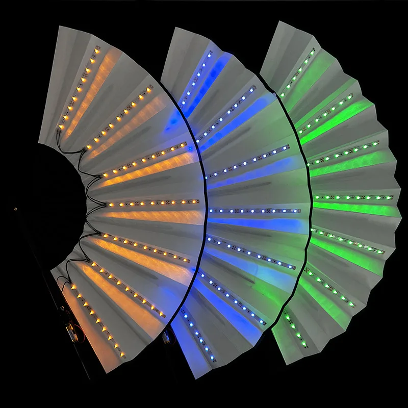 1pcs-Glow-Folding-LED-Fan-Dancing-Lights-Night-Show-Colorful-Hand-Held ...
