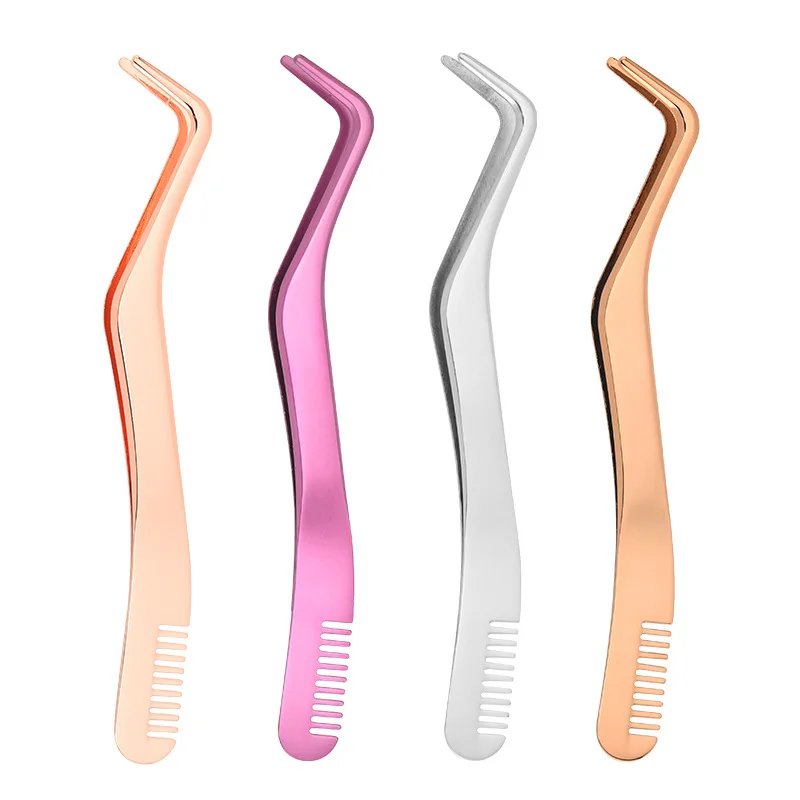 1 Pc Eyelash Comb Tweezers Stainless Steel Anti-Static Non-Magnetic ...