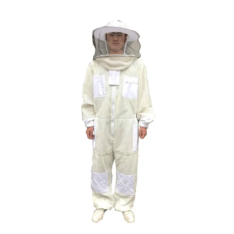 1pcs Beekeeping Equipment White 3-layer Mesh Bee Keeping Suit Oversize ...