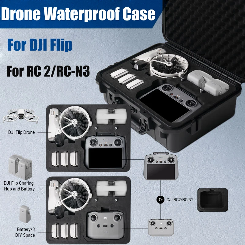 Waterproof Box For DJI Flip Hard Shell Protective Bag Handbag Portable ...