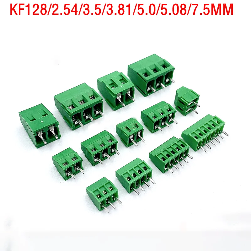 10Pcs Screw terminal type PCB KF128-2.54/3.5/3.81/5.0/5.08/7.5 mm PCB ...